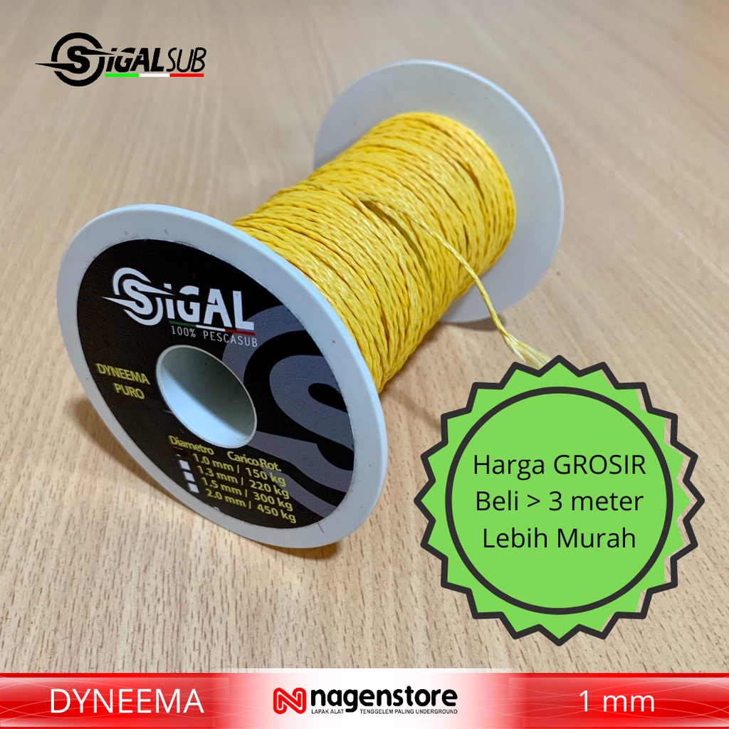 Defendergun strap DYNEEMA Yellow Yellow 1mm line speargun SIIGALSUB ...