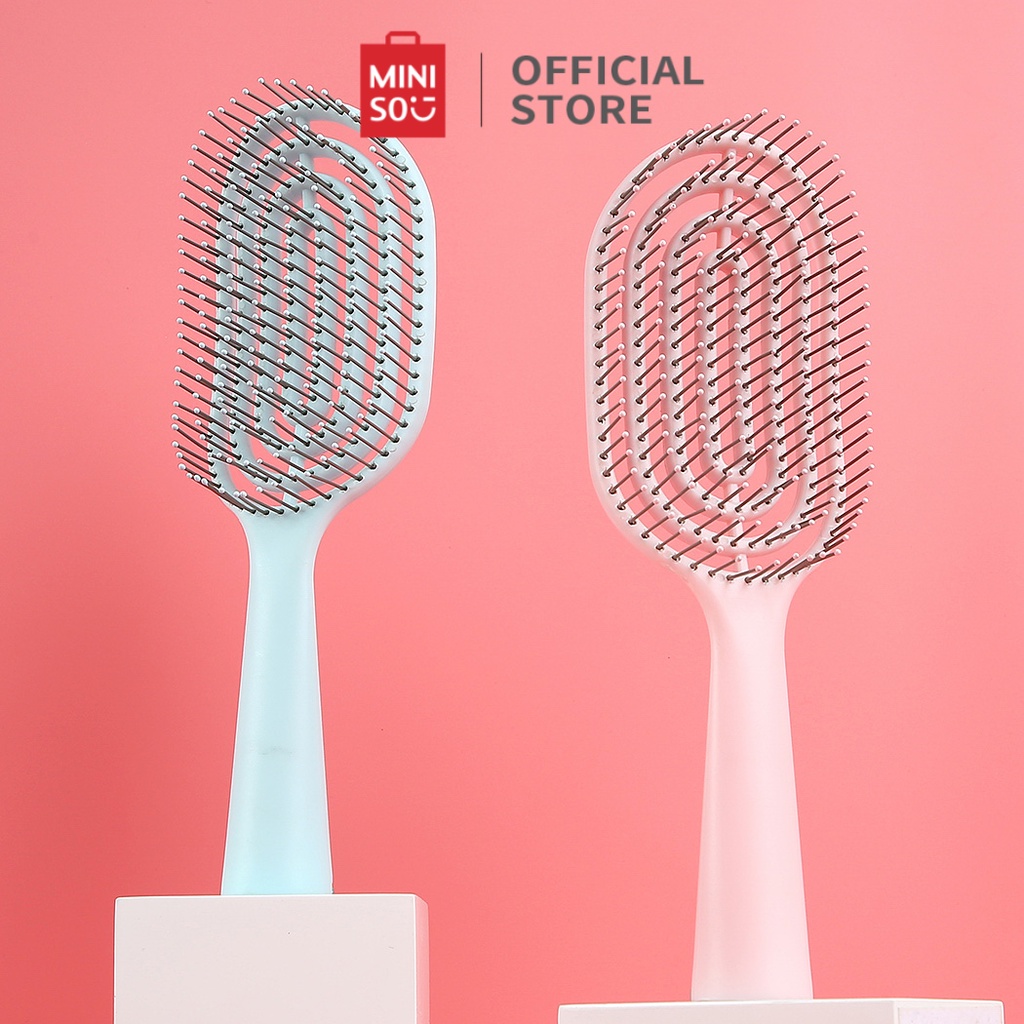 Miniso portable mini hair comb vertical self-cleaning scalp massager ...