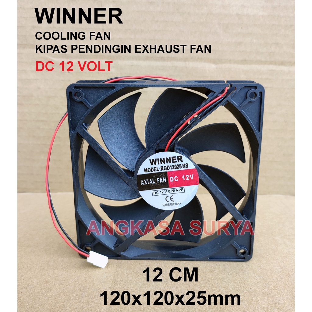 Fan DC 12v 12cm 12x12 12 volt WINNER Cooling Fan / Exhaust Fan 12volt ...