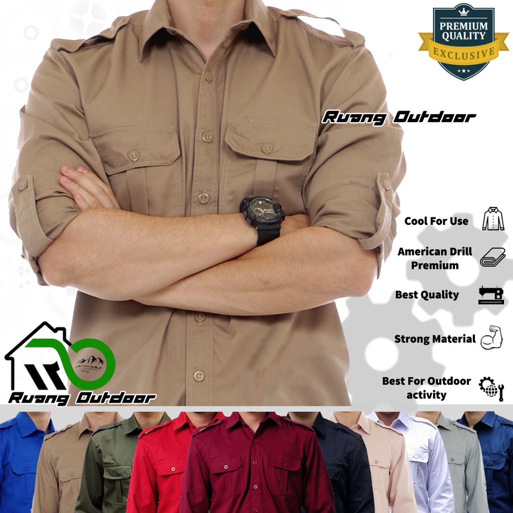 KEMEJA Long Sleeve PDL PDH Field Shirt - Premium Uniform Tops for Men ...