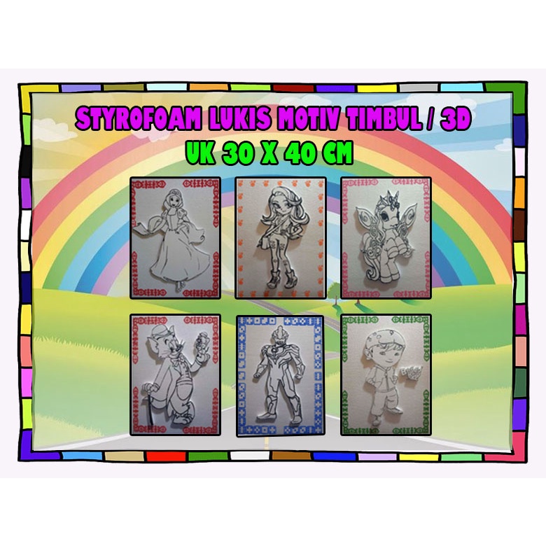 Styrofoam/sterofom/styrofoam painting coloring with 3D motifs | Shopee ...