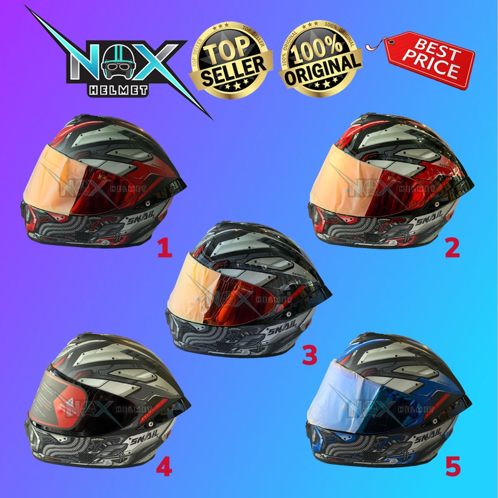 Snail FF S2 Helmet with Robotic Fullface Motif (3kg postage) | Shopee ...