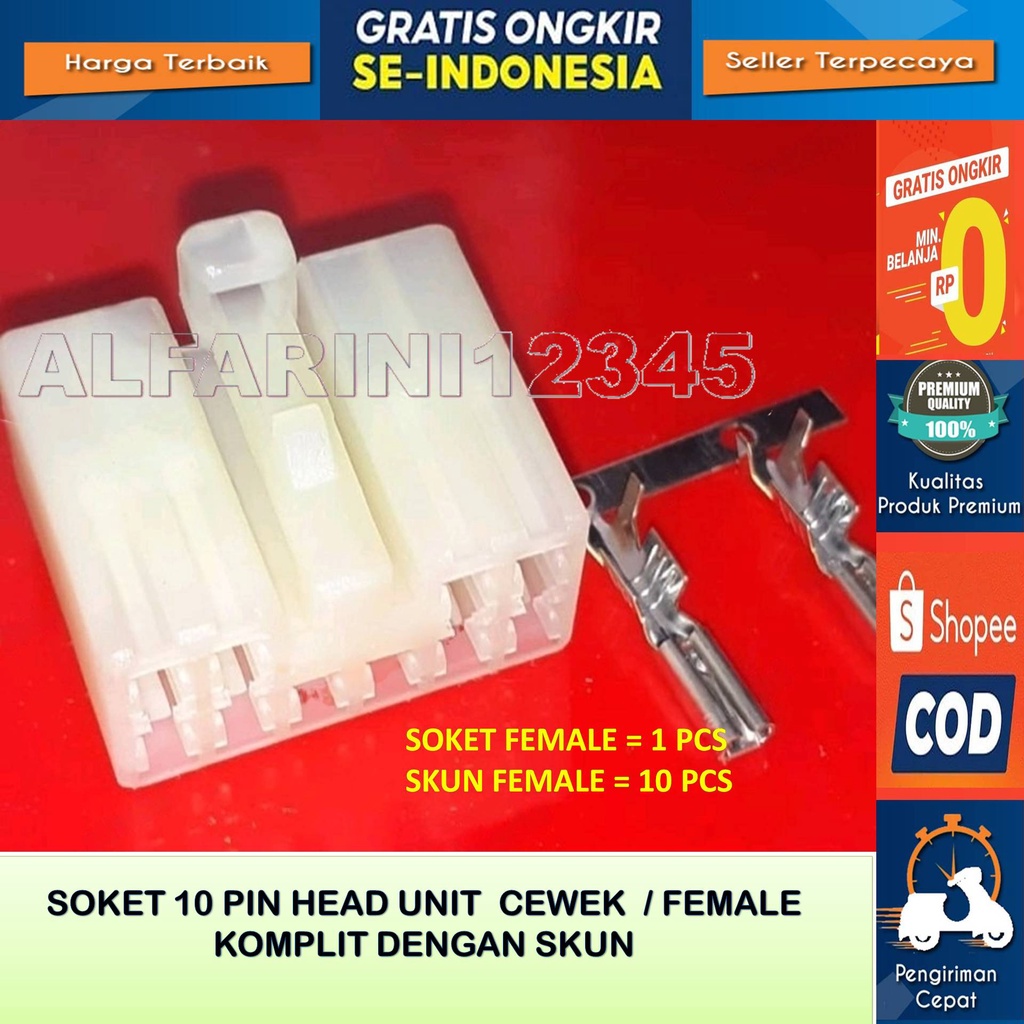 Toyota daihatsu 10 pin female audio connector socket - 10 pin Head Unit ...