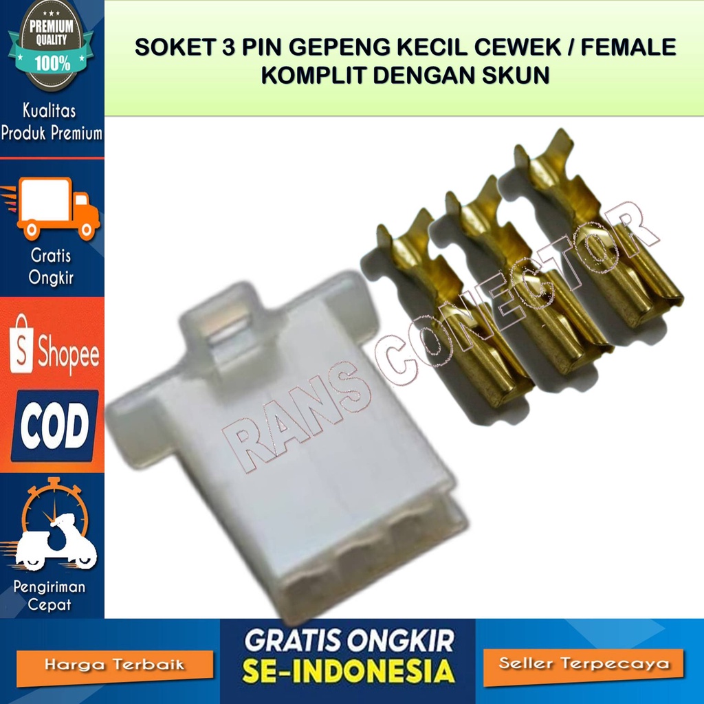 Original Female SMALL 3 pin Socket - Original Female Female Small 3 pin ...