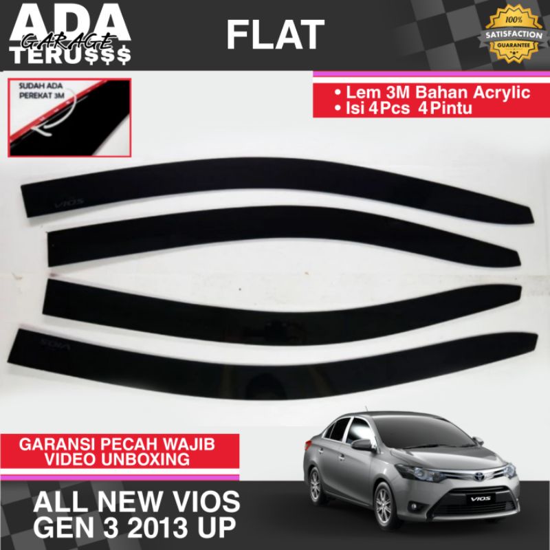 Toyota All New Vios Gen 3 Premium 2mm Car Water Gutters Slim/Flat Model ...