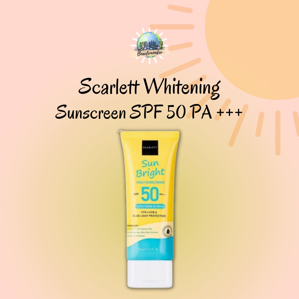 Scarlett Whitening Sunscreen Sun Bright Daily SPF 50 PA++ 50ml/Scarlett ...
