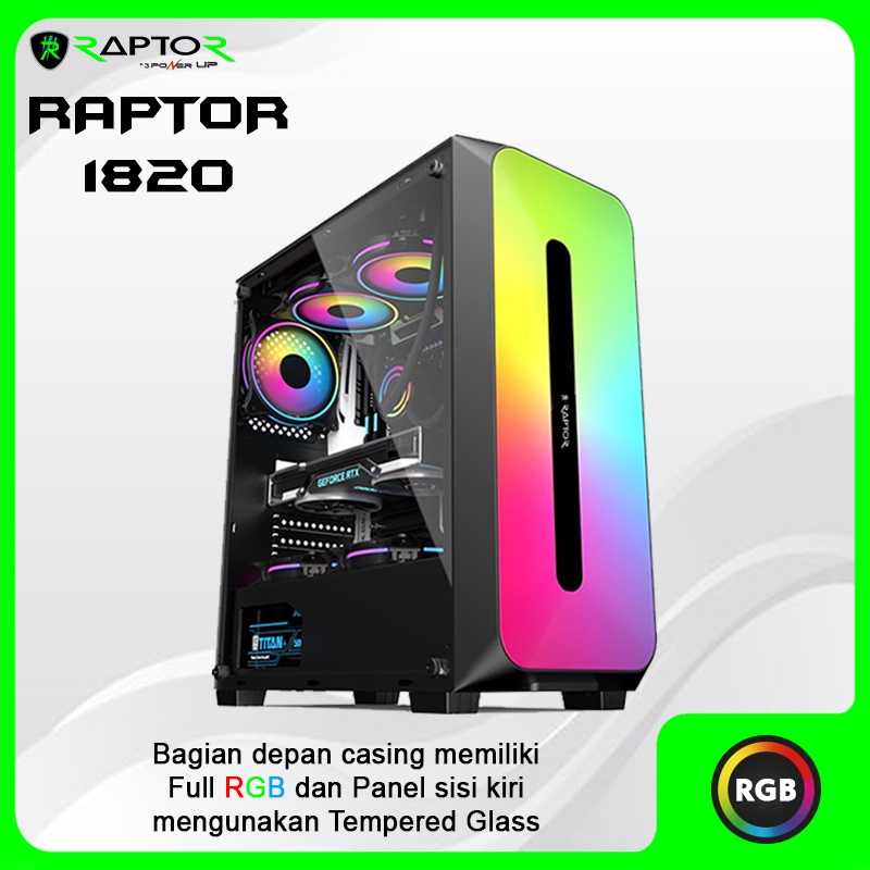 Gaming Casing 3 Power Up RAPTOR 1820 BLACK | Shopee Malaysia