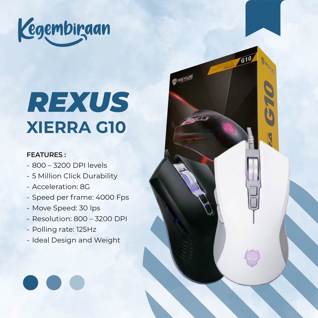 Rexus XIERRA G10 Gaming Mouse 1 Year Warranty | Shopee Malaysia