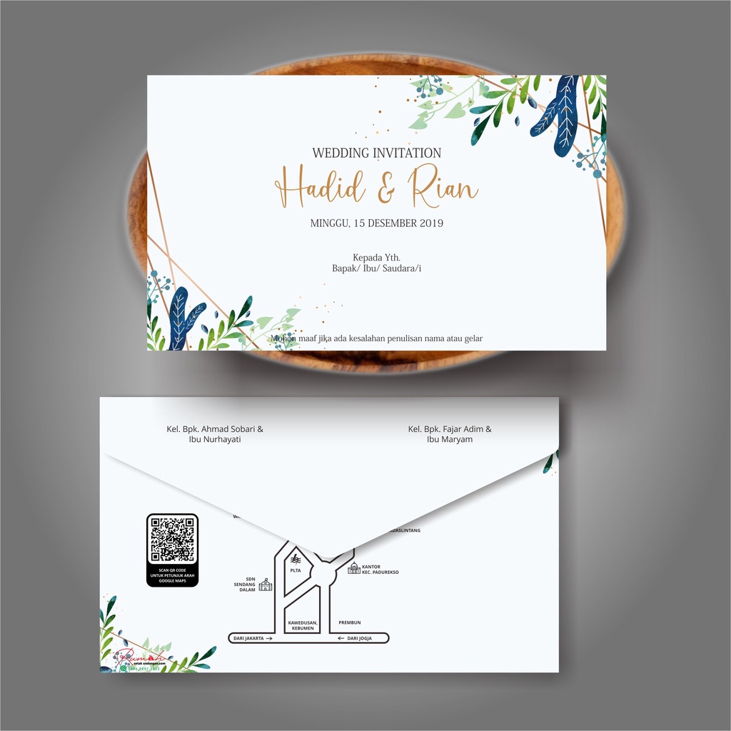Rcu128 | Print Circumcision Wedding Invitations Simple Minimalist ...