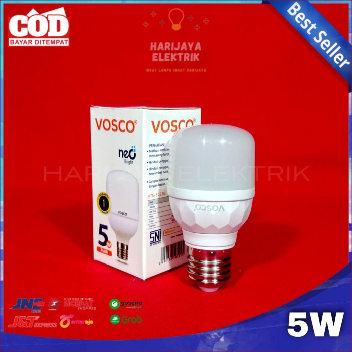 PUTIH CAHAYA Vosco LED TUBE LIGHT 5 WATT BULB E27 TUBE NEO BRIGHT WHITE LIGHT | Shopee Malaysia