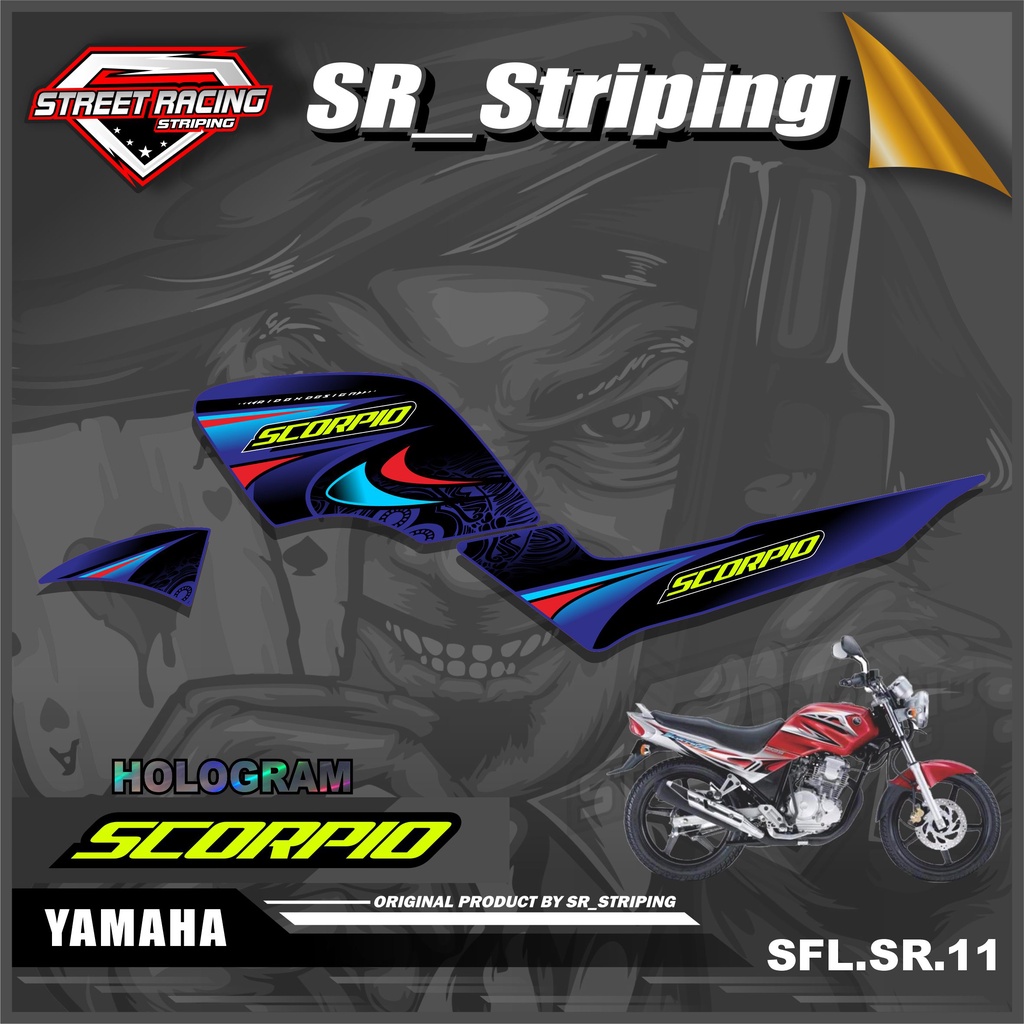 Scorpio Motorcycle Variation Sticker - Scorpio Motif Racing Striping ...