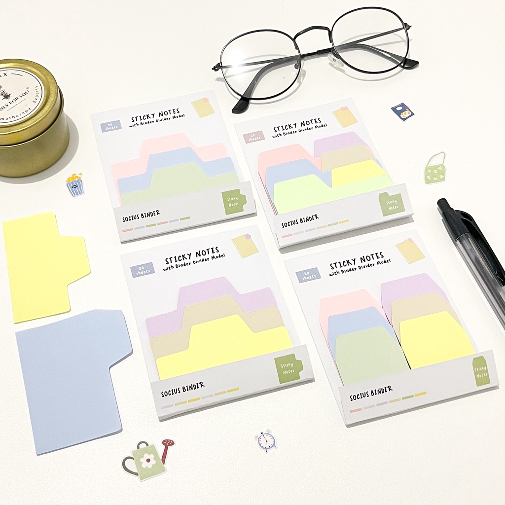 Sticky Notes Divider Bookmark Pastel Color Book Binder Divider Memo ...