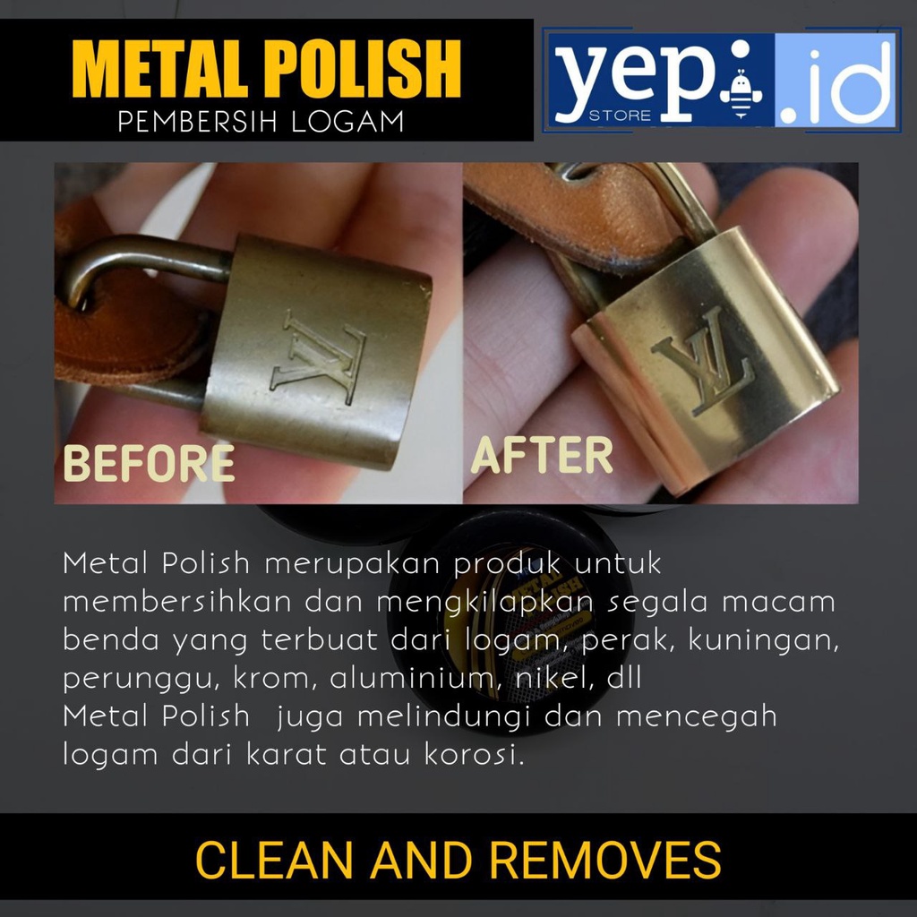 Metal Polish - Metal Shine Rust Cleaner - Chain - Brass - Iron - Bag Hardware - Anti Rust - Yepi ...