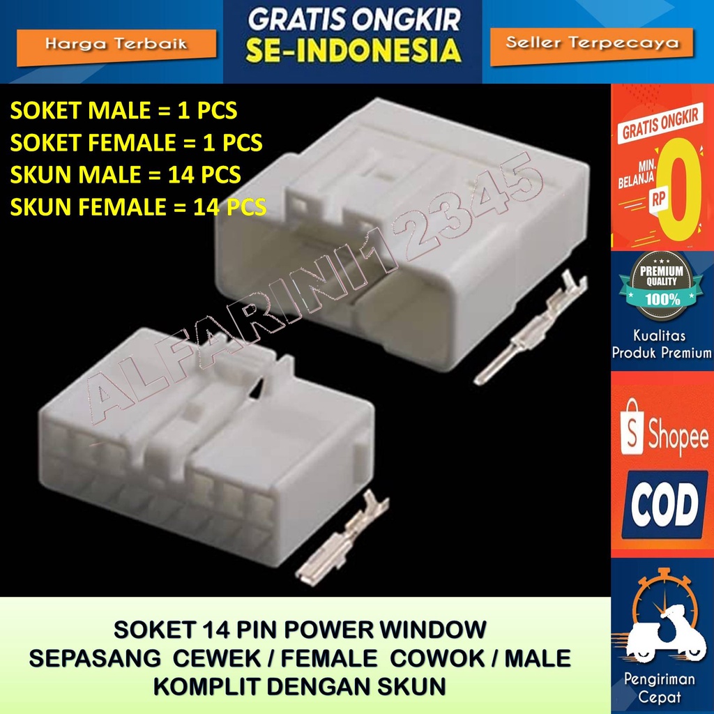 Socket 14 PIN POWER WINDOW CONNECTOR SOCKET TOYOTA KIJANG LANDCRUISER ...