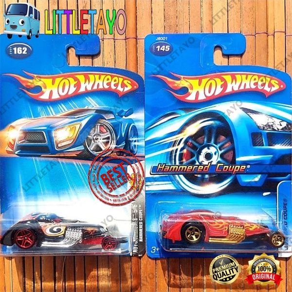 MERAH HITAM Hot Wheels Hammered Coupe 2004 Black 2006 Red Hot Rod First ...