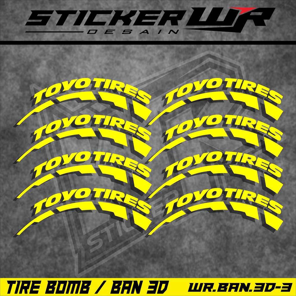 Motorcycle Tire Sticker/3D Tire Bomb/TOYO TIRES WR-03 Tire Font Sticker ...