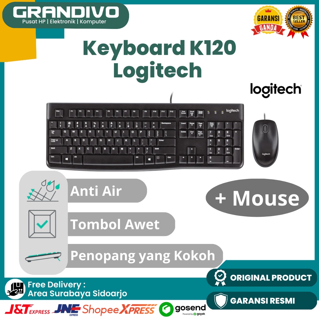 Logitech Keyboard Usb Wired Keyboard K120 Cable Official Logitech ...