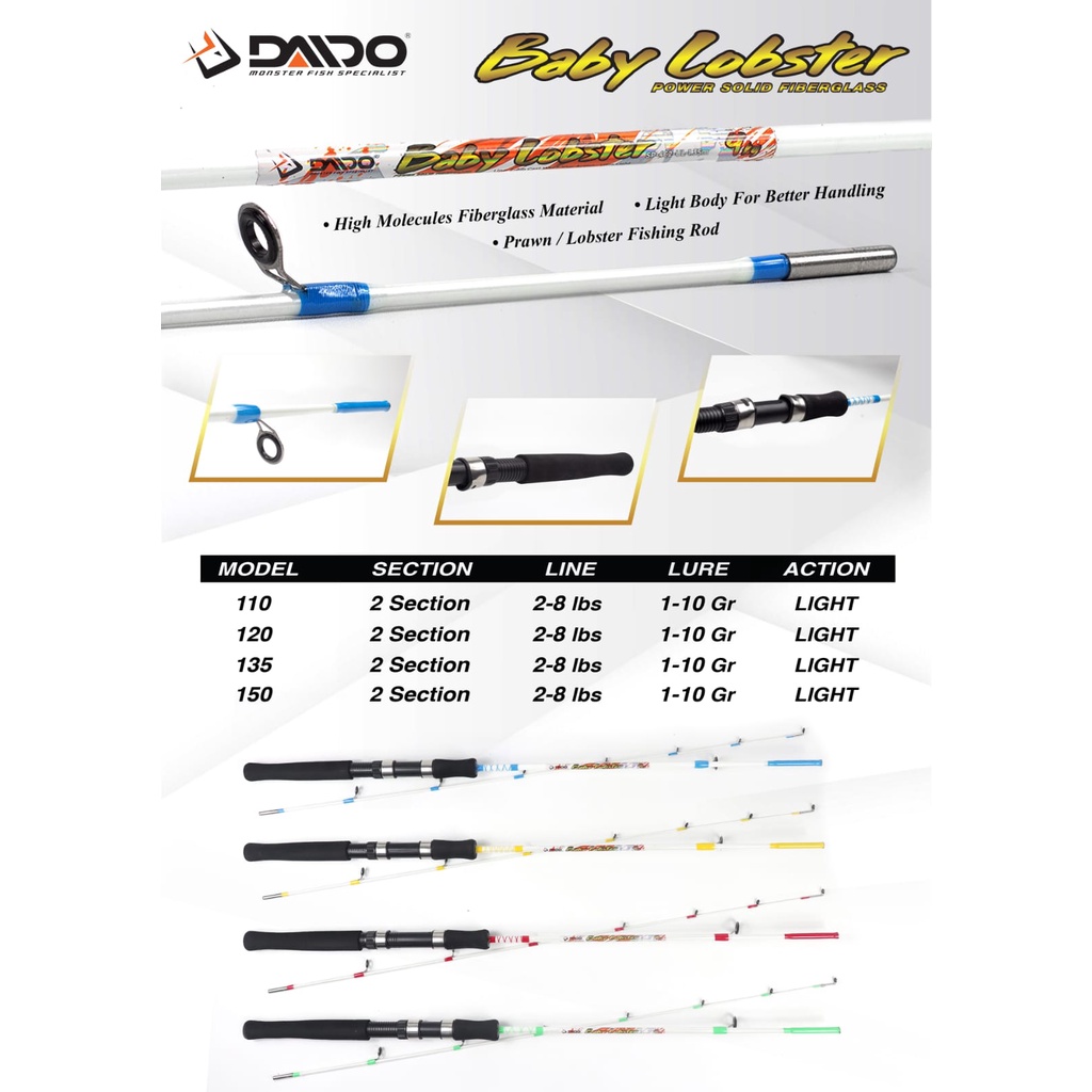 Daido Baby Lobster Power/Daido Crawfish Shrimp Rod 150 | Shopee Malaysia