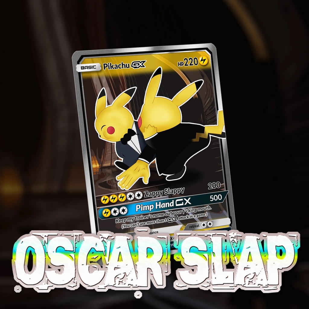 Pokemon TCG RAINBOW HOLOGRAM Card ENGLISH VERSION PIKACHU OSCAR'S SLAP ...