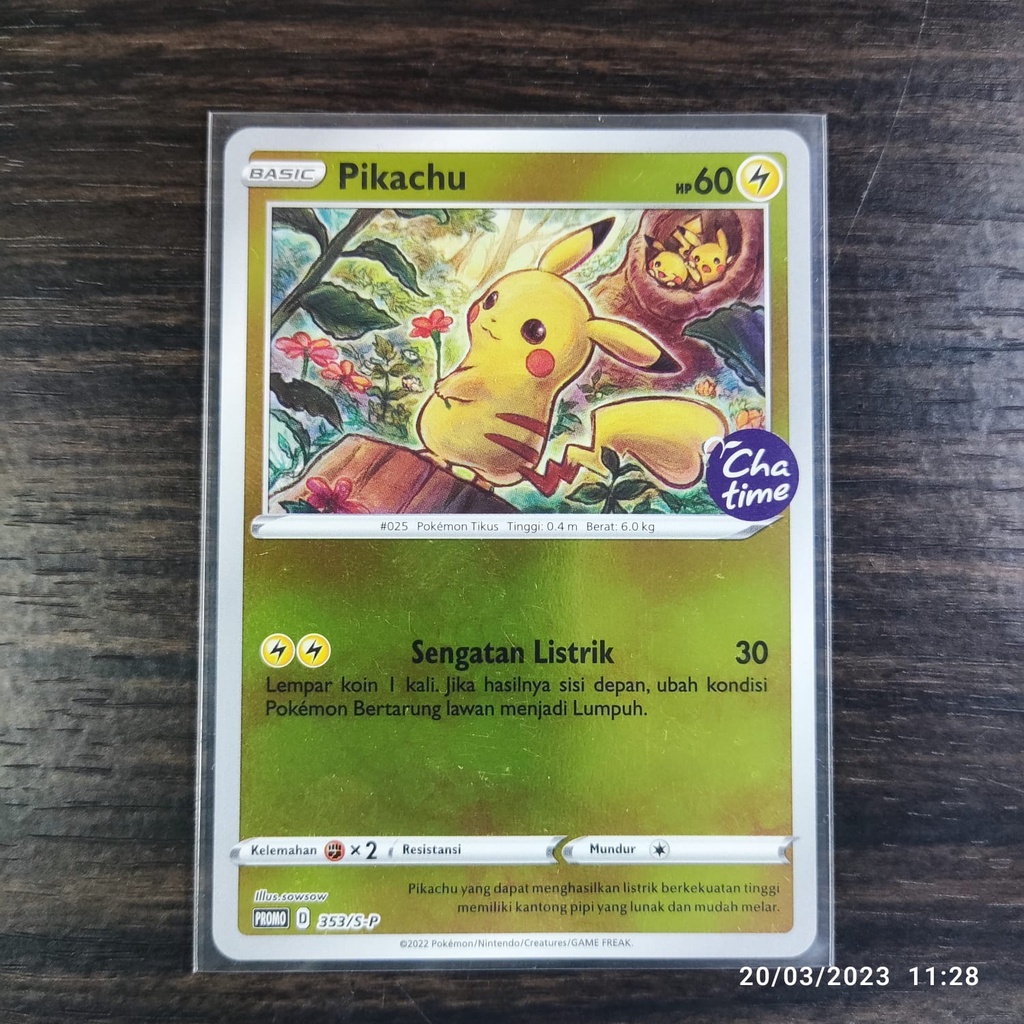 Pokemon Indonesia pikachu chatime 353/S-P FOIL original | Shopee Malaysia
