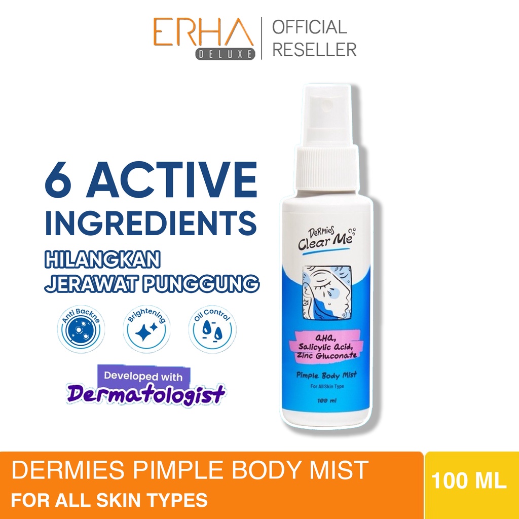 Dermies Clear Me Pimple Body Mist 100ml - Back Acne Spray Medicine ...