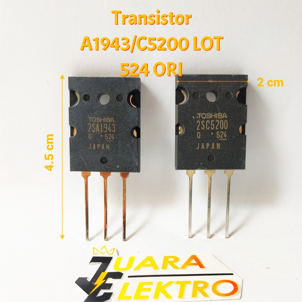 Transistor Toshiba A1943/C5200 LOT 524 ORIGINAL/ORIGINAL (1 SET) GOOD QUALITY A 1943 C 5200 ...