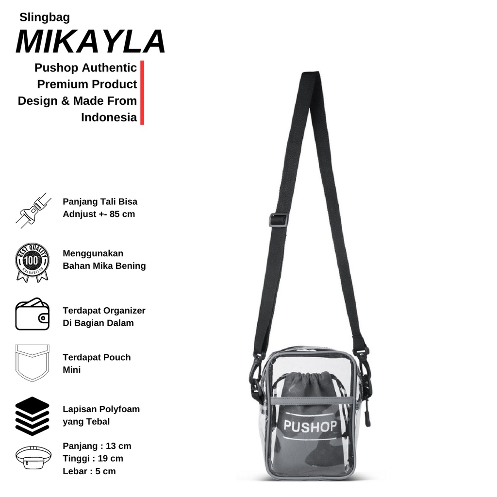Slingbag Mika Transparent Casual Pushop Mikayla Pushop Hotshop Sling Bag | Shopee Malaysia