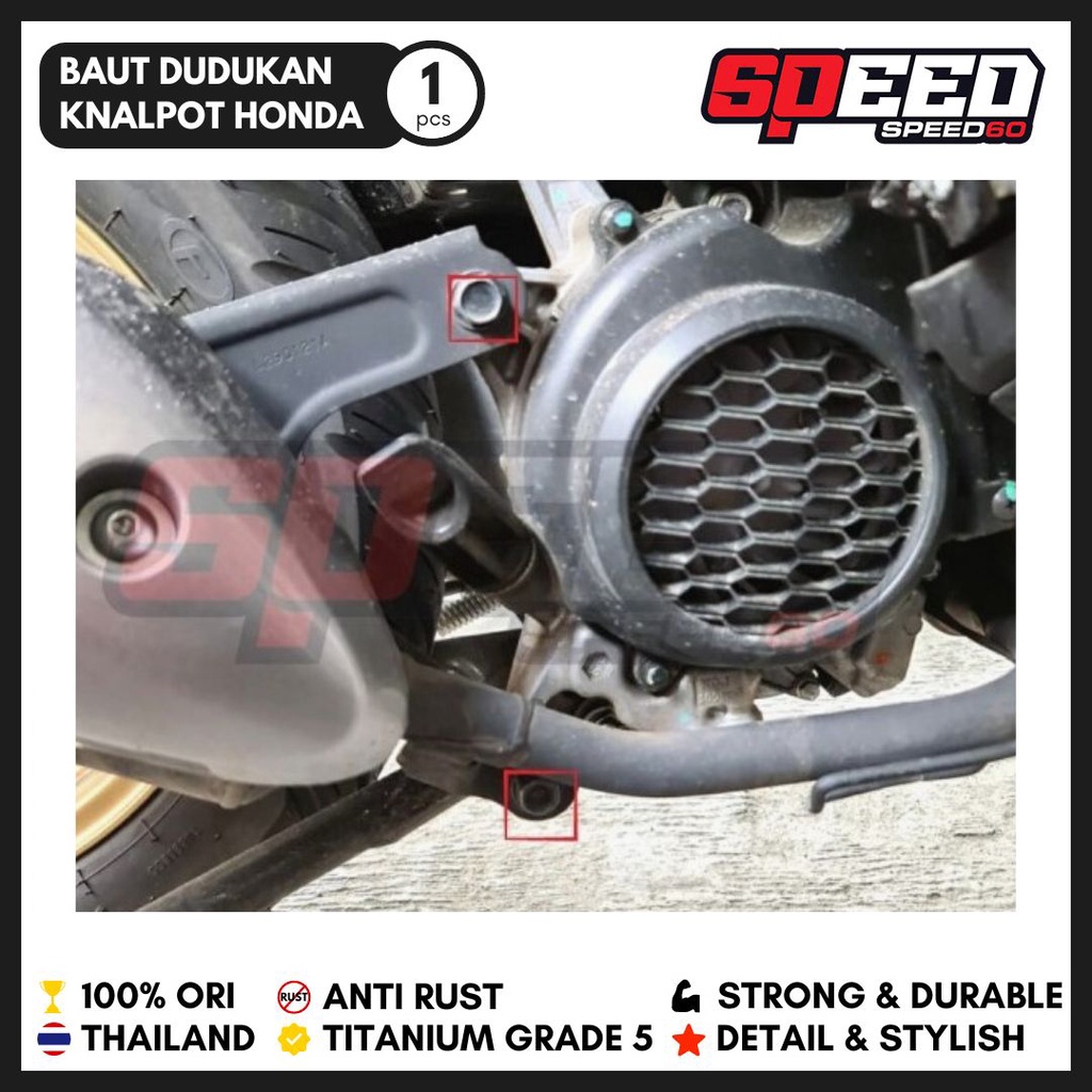 Titanium Bolt Exhaust Beat Swing Arm Vario 125 150 Grade 5 KingNut ...