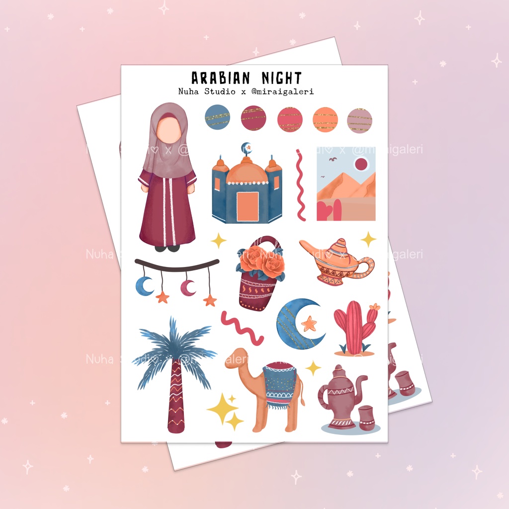Sticker by miraigaleri | Arabian Night No Face Faceless Muslimah Sahara ...
