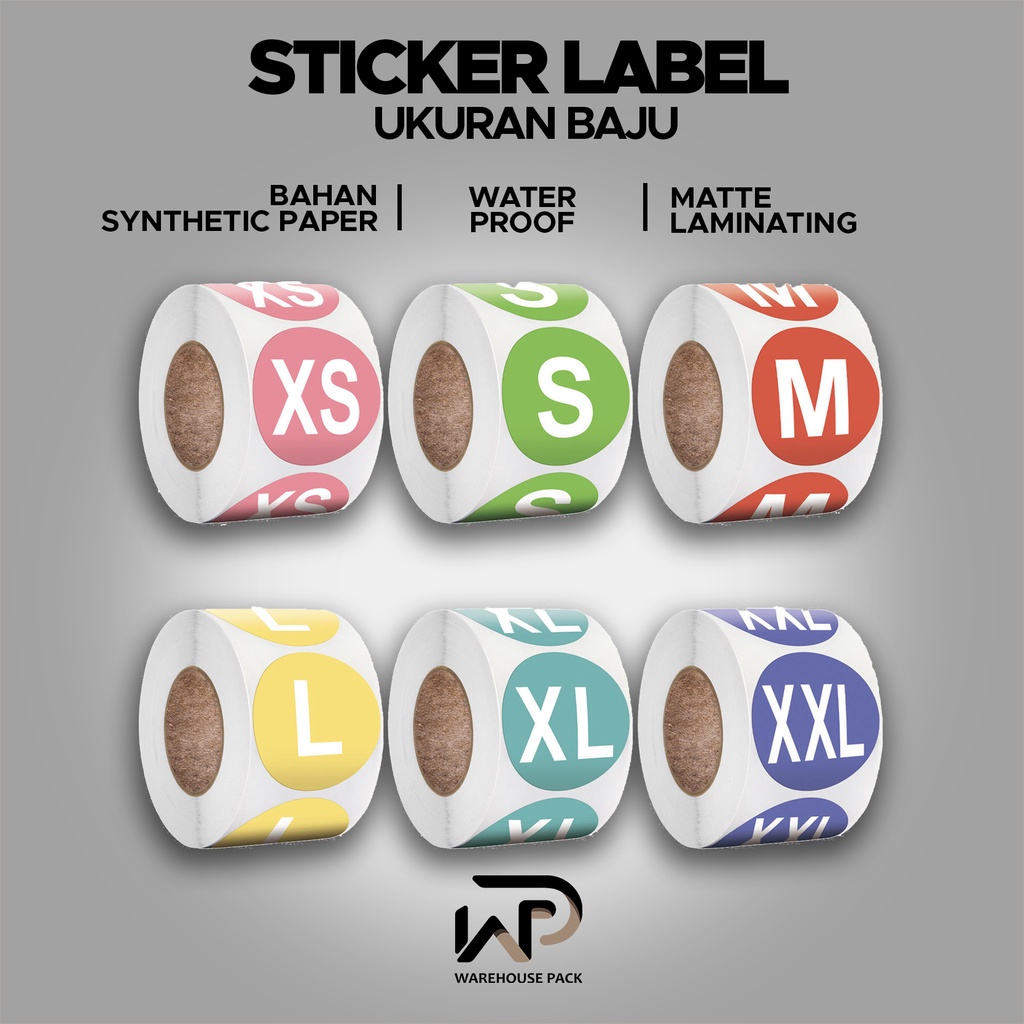 1 roll (500 pcs) Clothes size Label stickers | Clothes Size Label ...