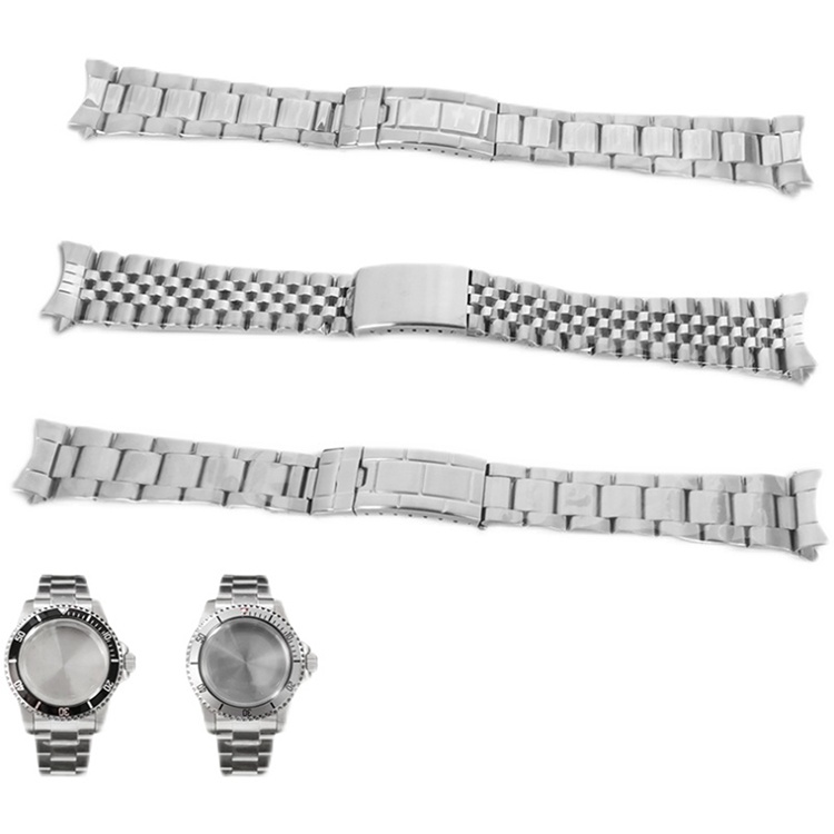 20MM Stainless Steel Watch Strap Medium Gloss/ Five-bead/Full Sand ...