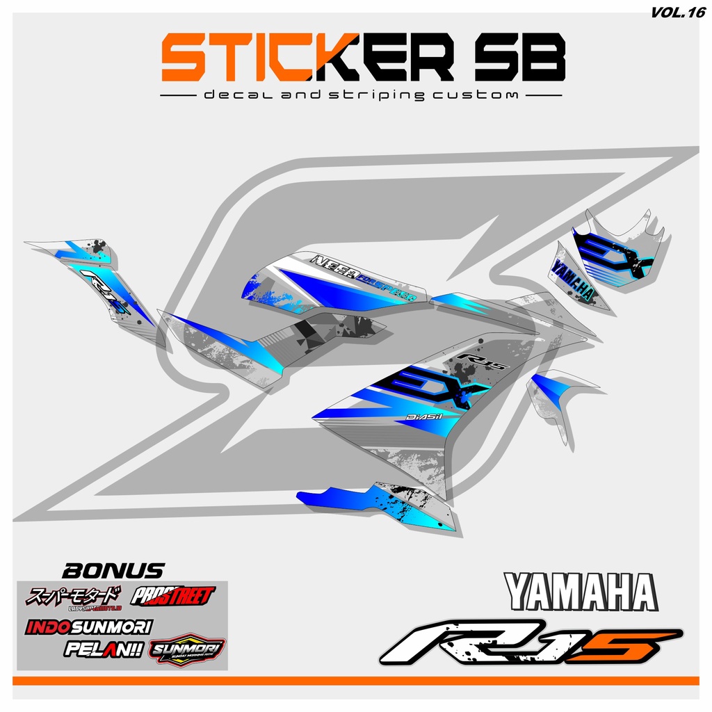 Sticker STRIPING R15 V3 EXCITER - Transparent Holographic STRIPING ...
