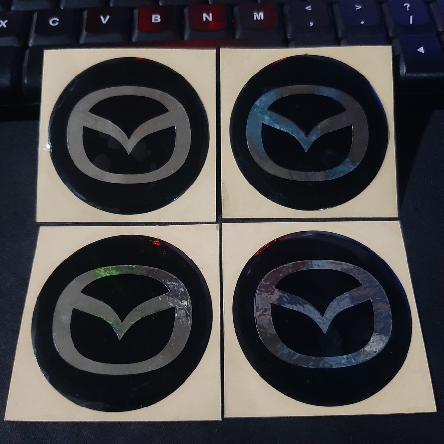 Mazda Car LOGO Embossed Cutting Sticker for 5mm Racing Rim Cover ...