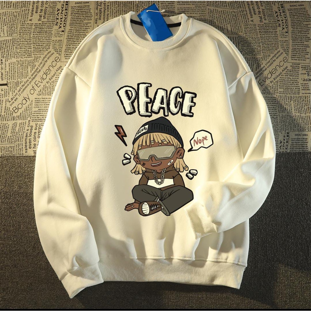 PEACE NOPE RAPPER BOY SWEATER CREWNECK TOP (V1) | Shopee Malaysia