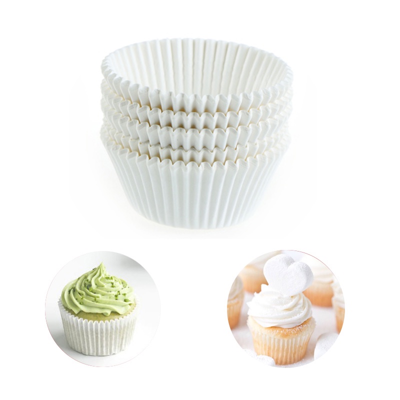 PUTIH Cupcake White Paper Muffin Steamed Sponge Paper 50 pcs | Shopee ...
