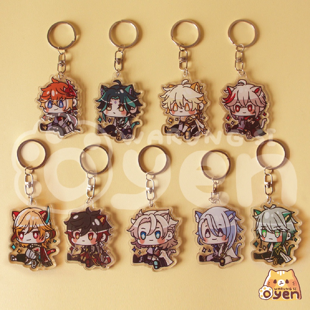 Genshin Impact Acrylic Keychain (Childe Xiao Aether Kazuha Zhongli ...