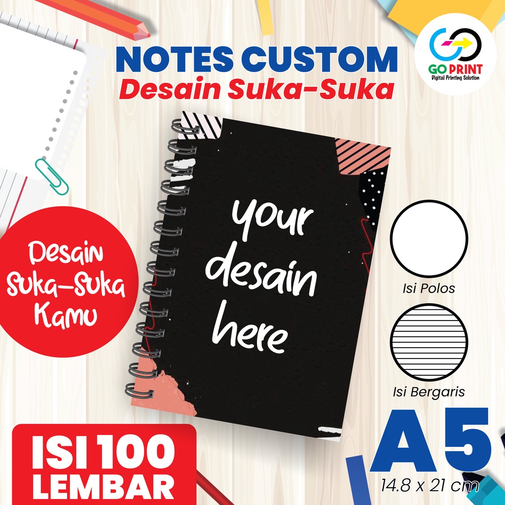 Custom A5 Spiral Notebook / Custom Block Note / Notes / Souvenirs - 100 ...