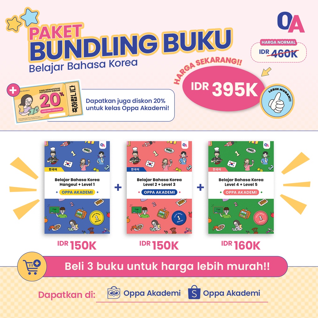 Oppa ACADEMY BOOK BUNDLING PACKAGE (HANGEUL + LV1, LV2 + LV3, LV4 + LV5) | Shopee Malaysia