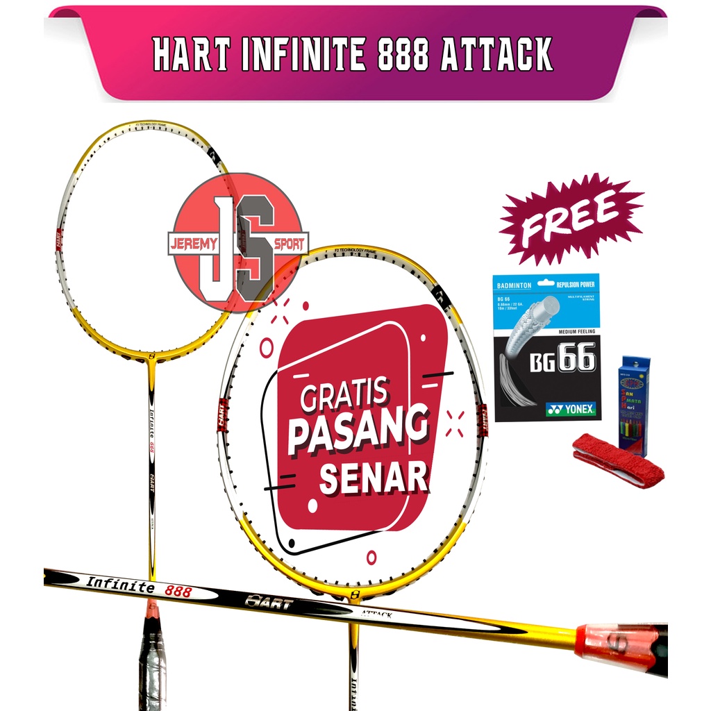 Hart Infinite 888 Attack OVERSIZE Badminton / Badminton Racket | Shopee ...