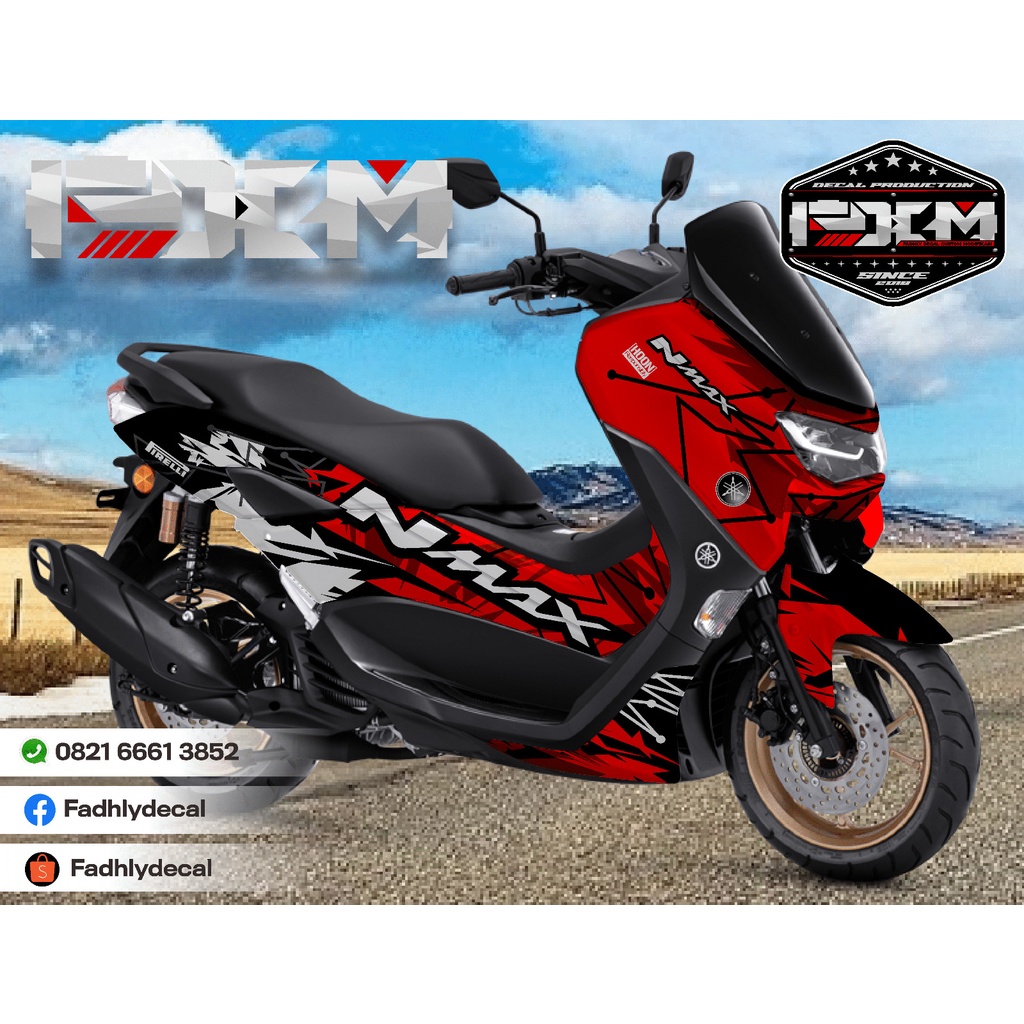 MERAH Decal NMAX OLD/NEW Red Cool Sticker Fullbody medium Quality ...