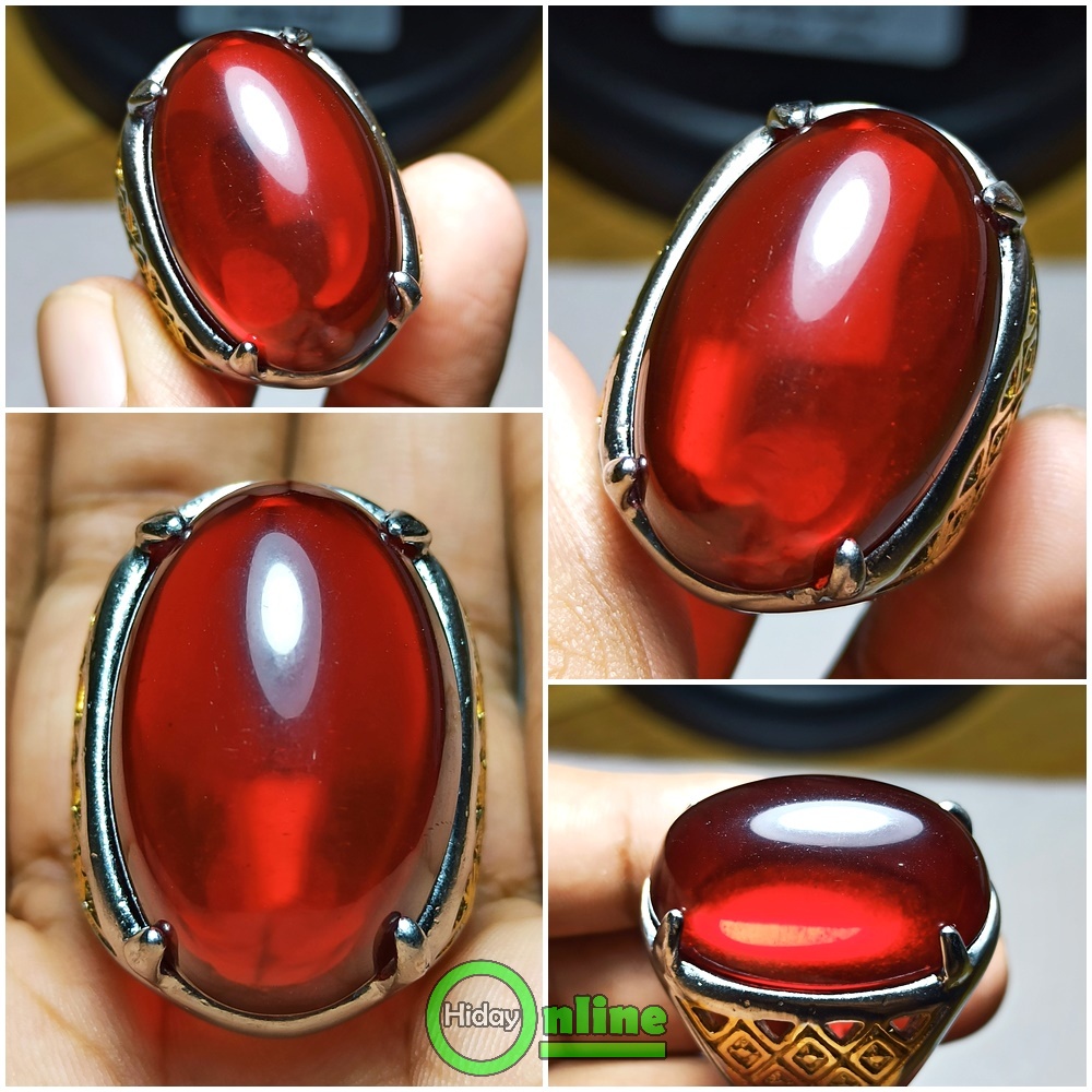 MERAH 30mm JUMBO Pomegranate SIAM Red Gem Ring | Shopee Malaysia