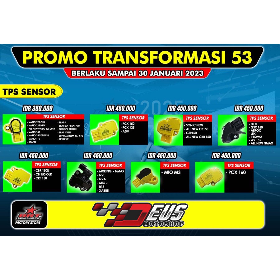 Tps Sensor BRT READY All Types Of Motor 100% Precision/Throttle Body ...
