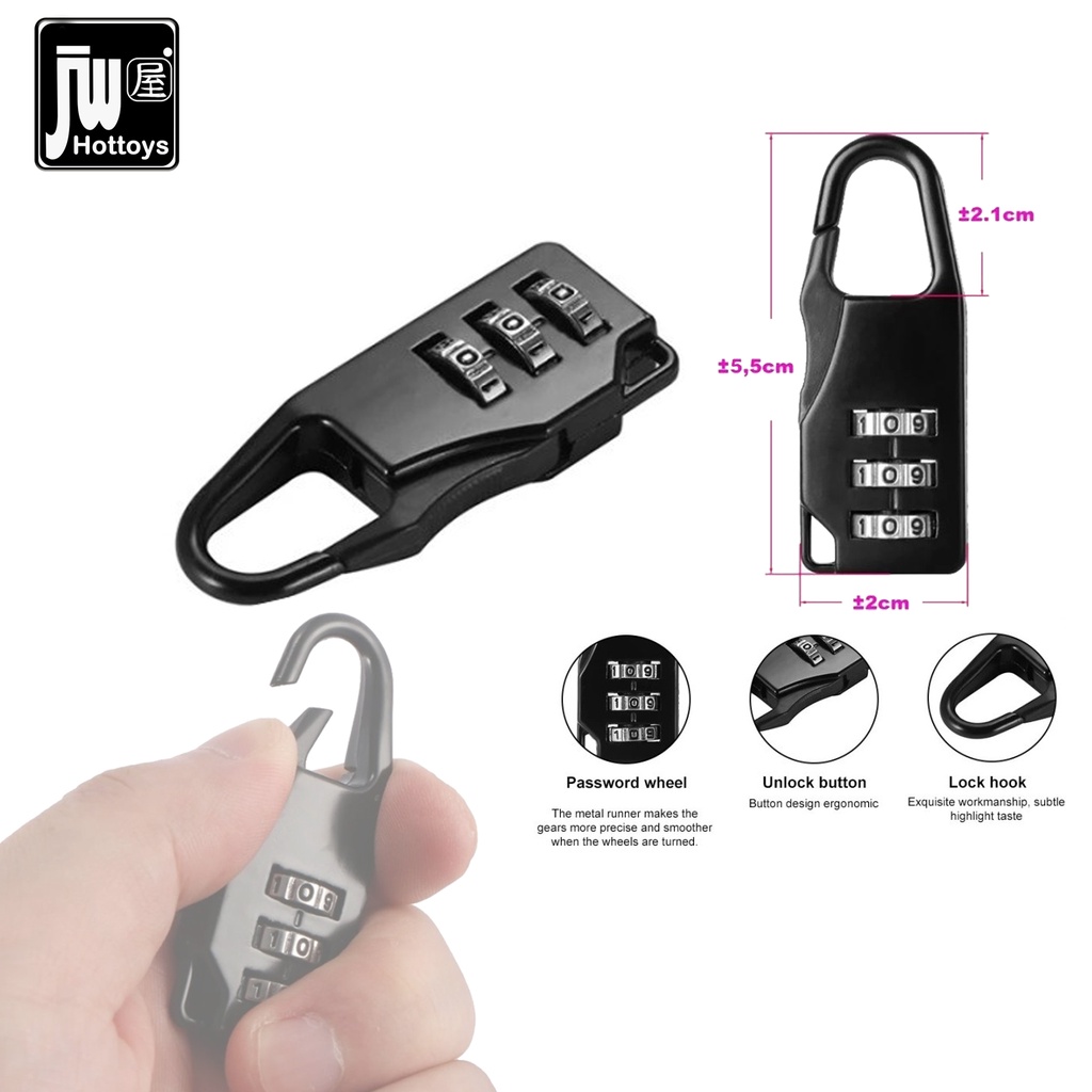 Suitcase Padlock Numeric Code Number Code Security Lock Backpack Zipper ...