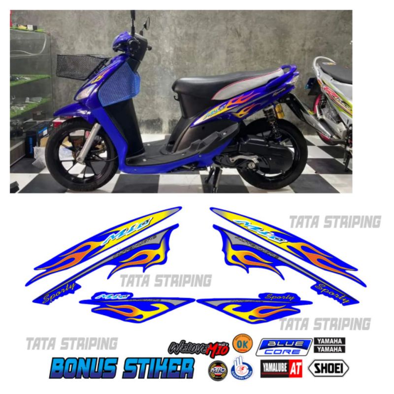 Mio sporty striping Mio smile Mio blue flame | Shopee Malaysia