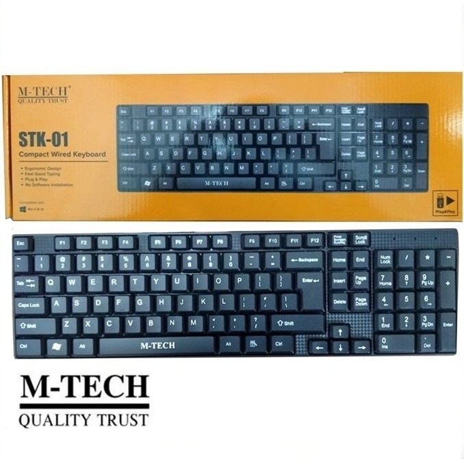 M-tech STK-01 USB Keyboard Standard Keyboard for PC Laptop | Shopee ...