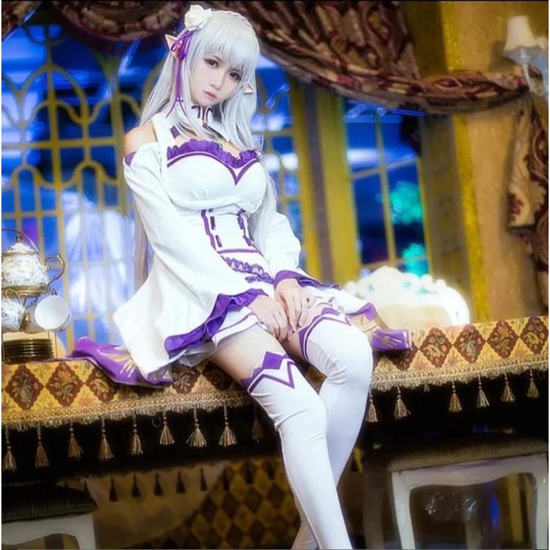 Emilia Re Cosplay Costume: Zeroo Freebrand Include Costume+Elf+ Acc With Bra cup | Shopee Malaysia