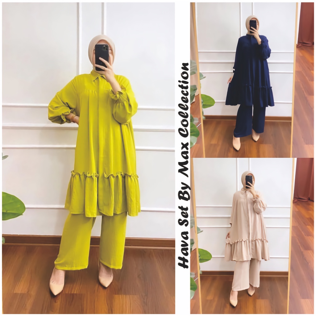 HAVA WOMEN'S SET MATT CRINKLE AIRFLOW PREMIUM LONG TUNIC LD 120 BRAND Z ...