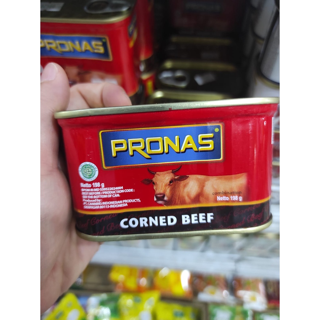 Pronas corned beef - luncheon chicken meat - beef luncheon Regular 198g ...