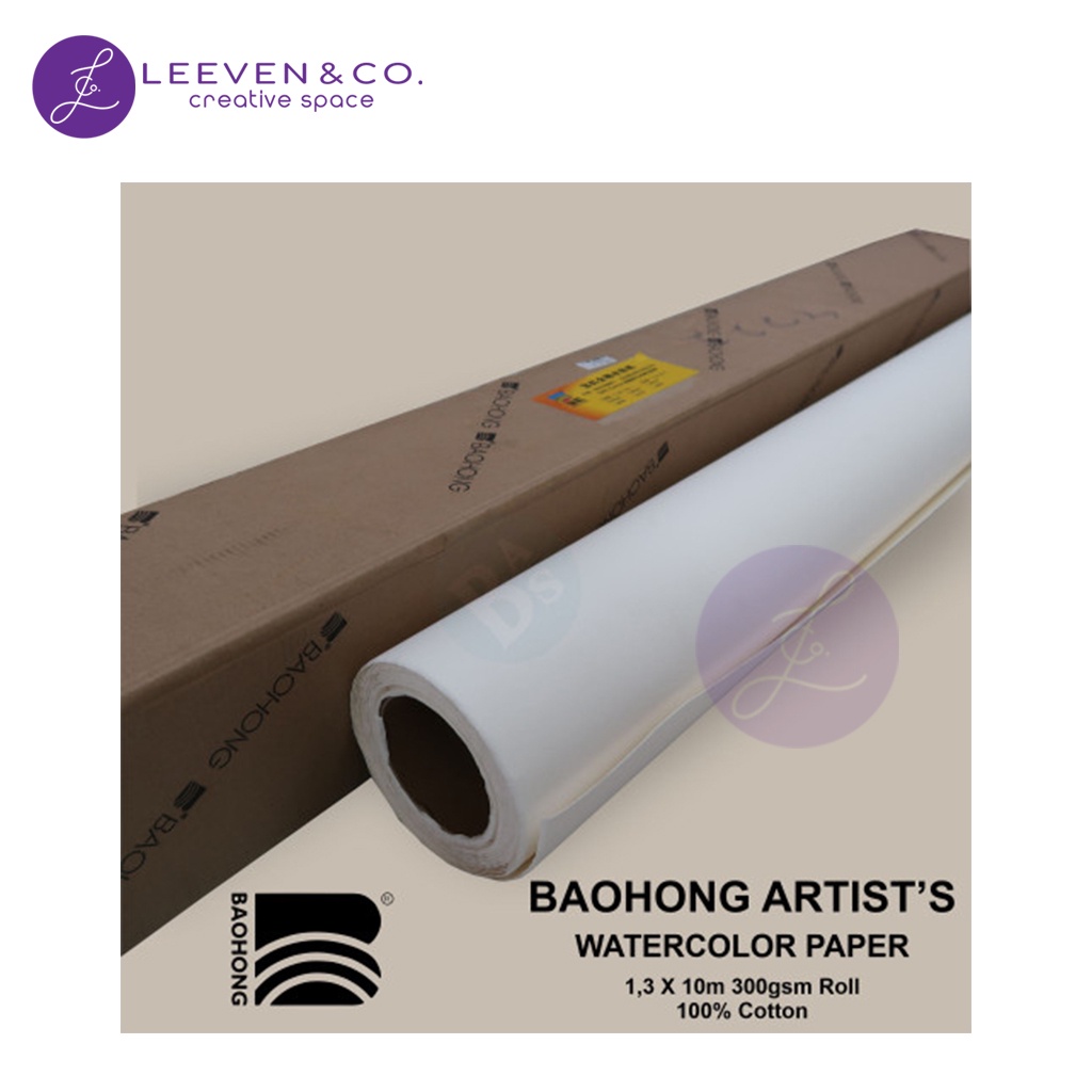 (METERAN) BAOHONG ARTIST WATERCOLOR PAPER ROLL 1.3 X 1 METER 300GSM ...
