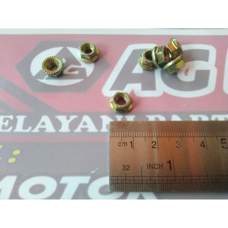 Flange Nut / Flange Nut M5 Key 8 Yellow | Shopee Malaysia